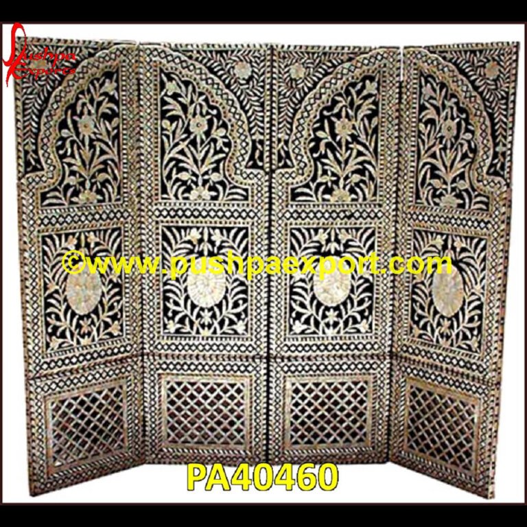 Bone Inlay Room Separator Partition Silver Furniture, White Metal ...