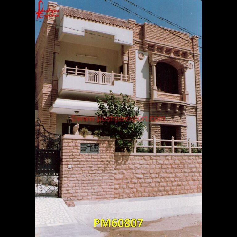 Pink Sandstone Tile Front Elevation Silver Furniture, White Metal ...