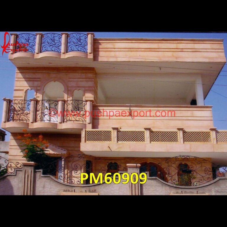 Pink Stone Front Cladding Elevation Silver Furniture, White Metal ...