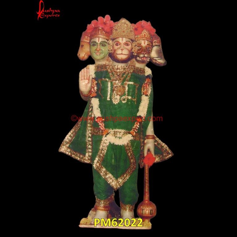 Ancient Panchmukhi Hanuman Statue Silver Furniture, White Metal ...