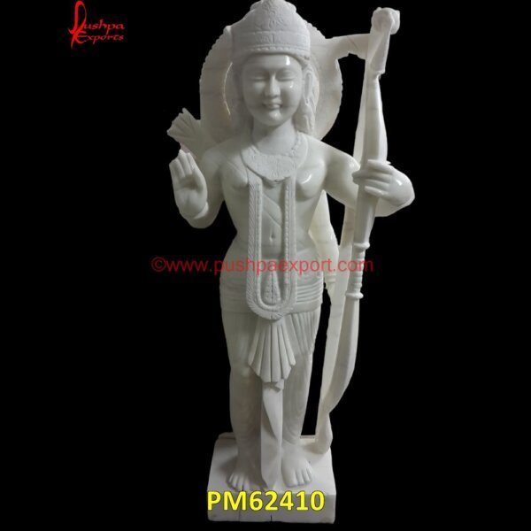 Lord Ram Statue In White Marble Silver Furniture, White Metal Furniture ...