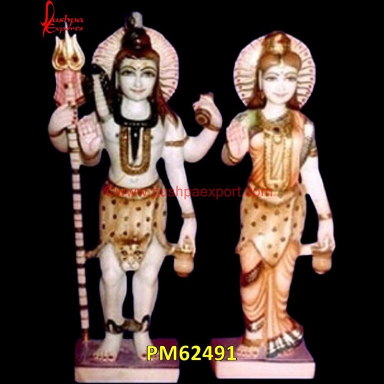 Shiv Parvati Marble Murti Silver Furniture, White Metal Furniture, Bone ...
