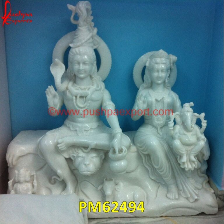 Marble Shiv Parivar Murti Silver Furniture, White Metal Furniture, Bone ...