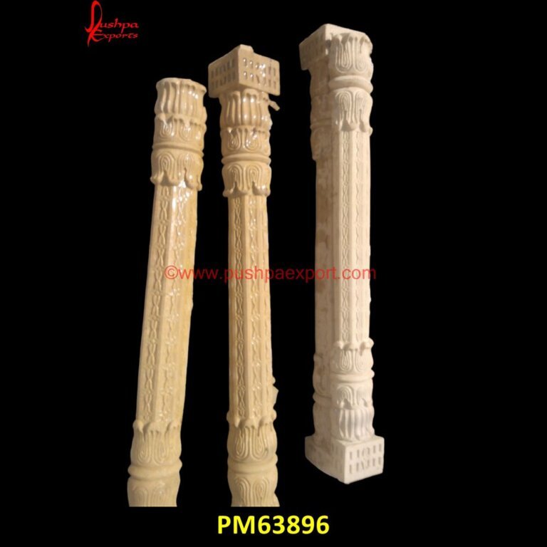 Carving Sandstone Column For Temple Silver Furniture, White Metal ...
