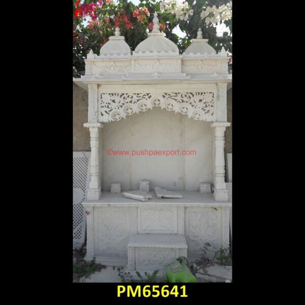 Carved Natural White Marble Stone Temple Silver Furniture, White Metal ...