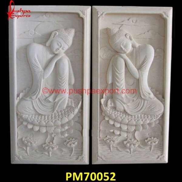 Buddha Ji Carving White Marble Wall Panel Silver Furniture, White Metal ...