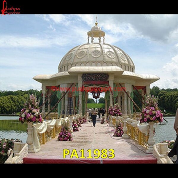 White Metal Wedding Mandap Setup Silver Furniture, White Metal ...